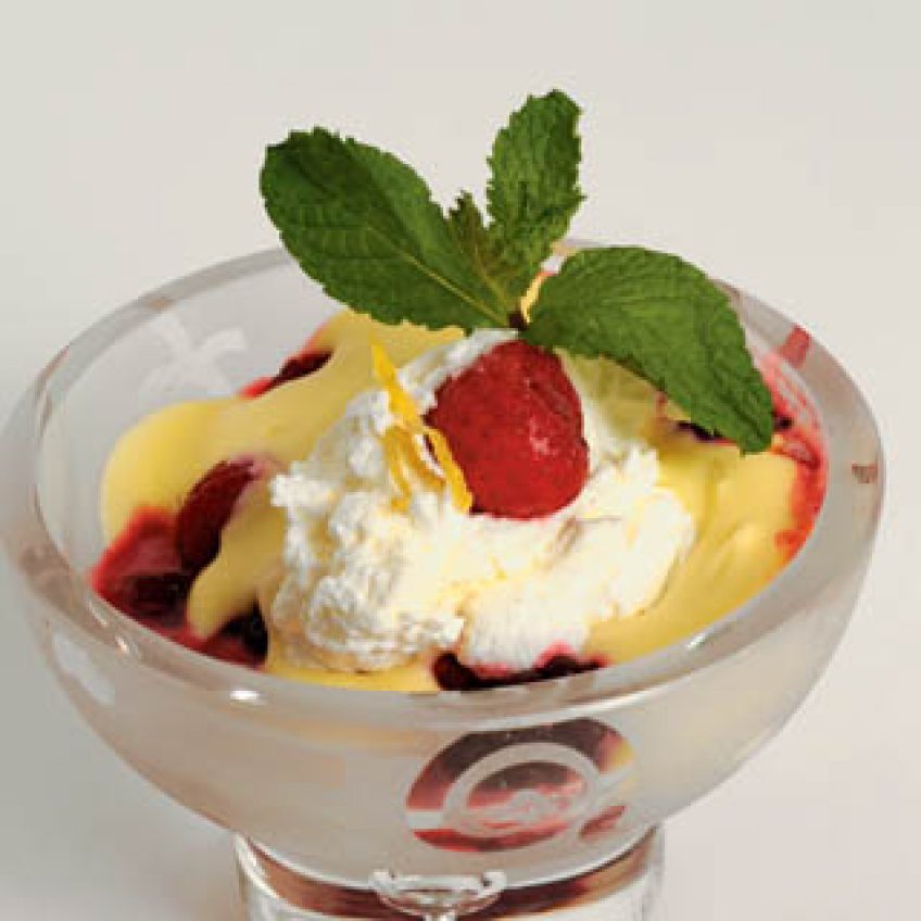 Stirred Lemon Ice Cream With Fresh Cherries Recipe - Farm Flavor Recipe