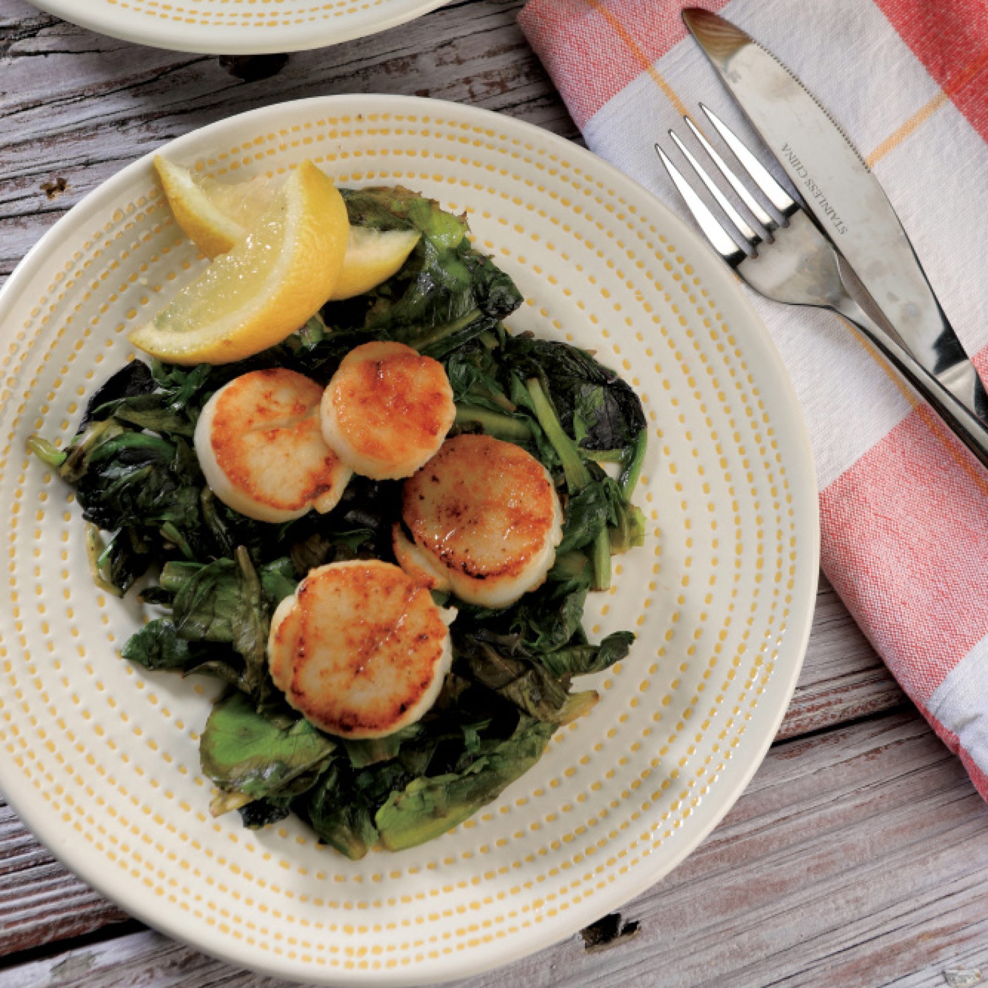 Braised Sea Scallops with Spring Greens Recipe - Farm Flavor Recipe