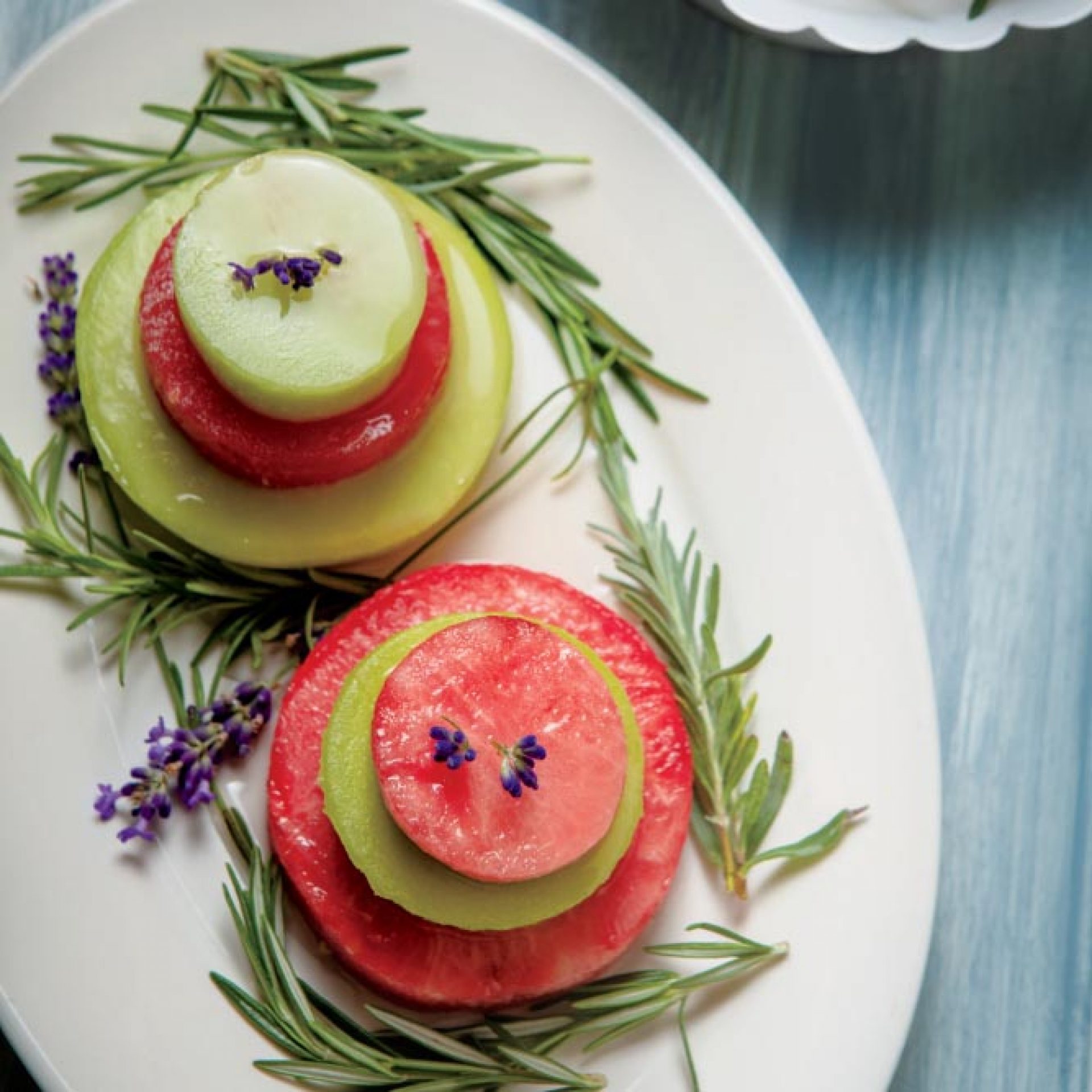 Melon Cakes with Rosemary Lavender Syrup Recipe - Farm Flavor Recipe