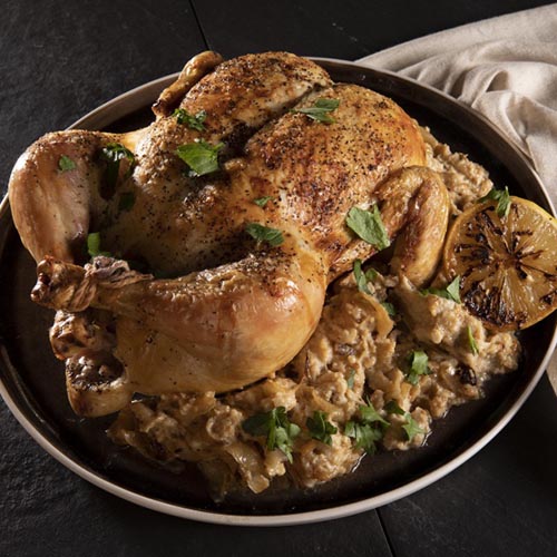 Roasted Chicken with Sweet Onion Cauliflower Puree Recipe - Farm Flavor ...