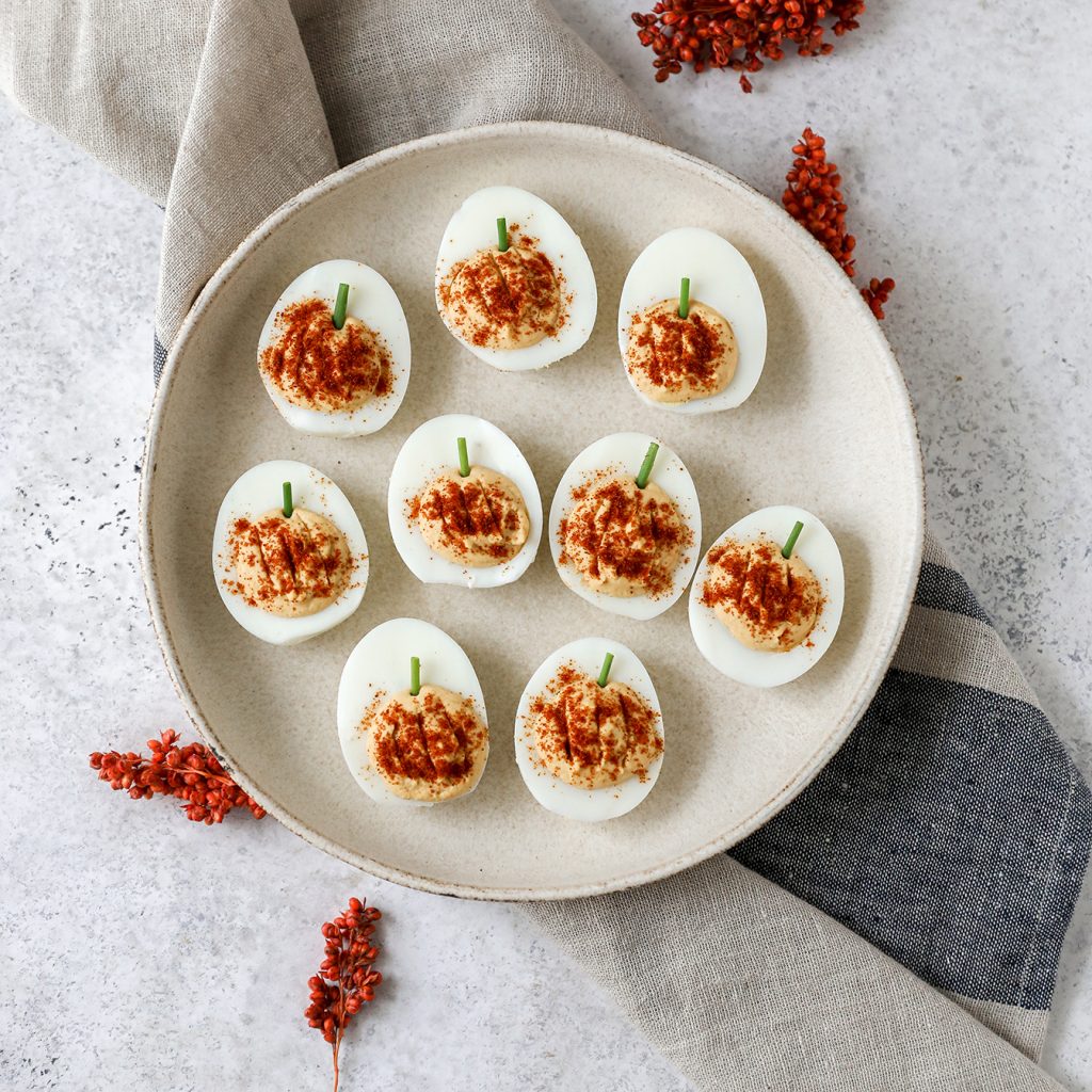 Pumpkin Deviled Eggs Recipe - Farm Flavor Recipe
