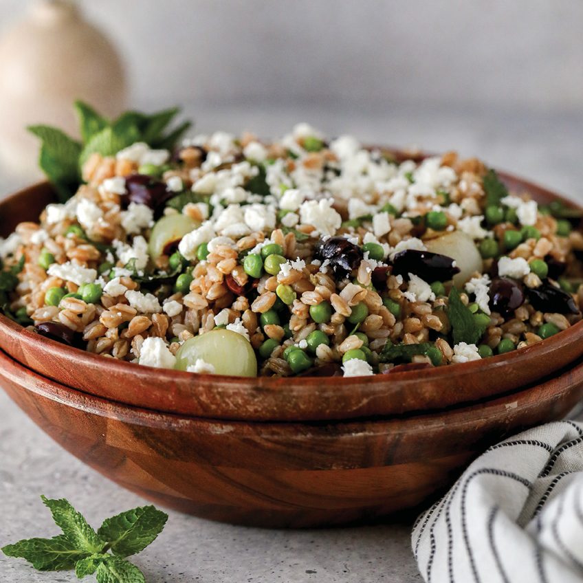 Spring Farro Salad with Feta and Mint Recipe - Farm Flavor Recipe