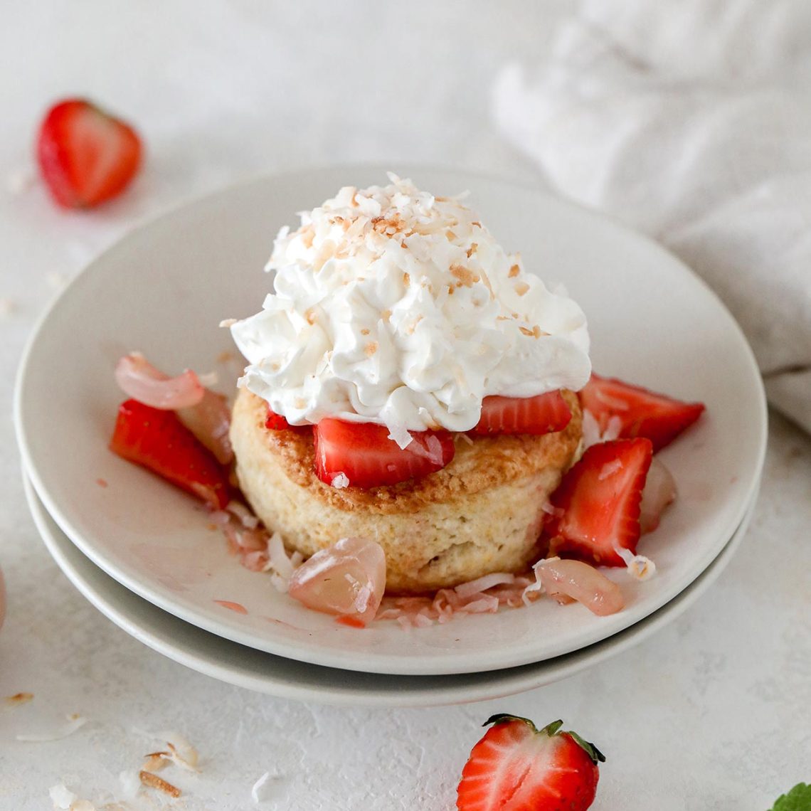 Strawberry-Lychee Shortcakes with Coconut Whipped Cream Recipe - Farm ...