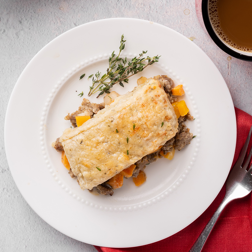 Breakfast Pot Pie with Cheesy Biscuit Crust Recipe - Farm Flavor Recipe