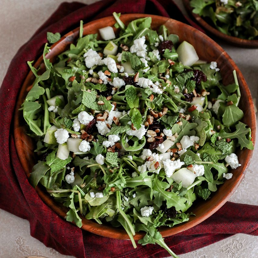 Arugula, Pear and Cherry Salad with Chocolate-Balsamic Vinaigrette ...