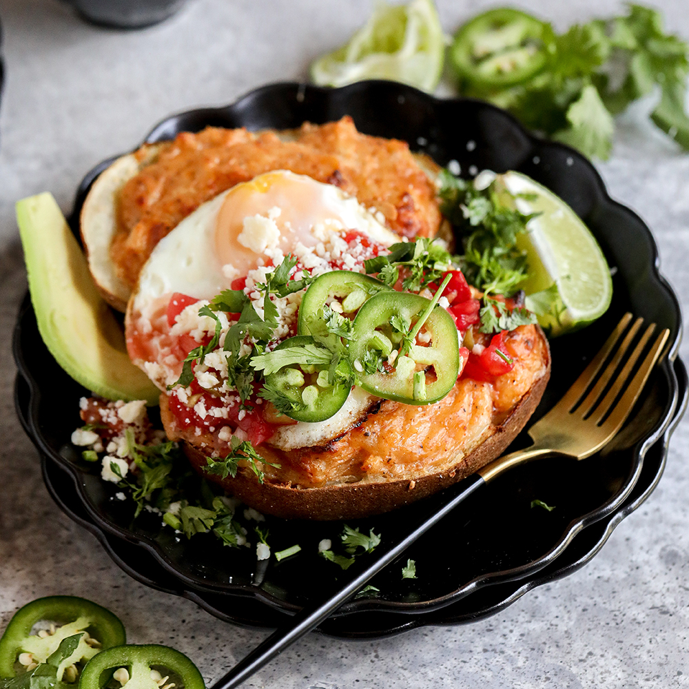 Huevos Rancheros Twice-Baked Potatoes Recipe - Farm Flavor Recipe