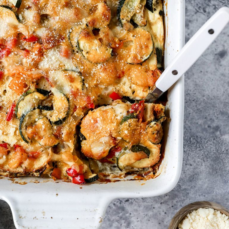 Roasted Summer Vegetable Strata - Farm Flavor Recipe